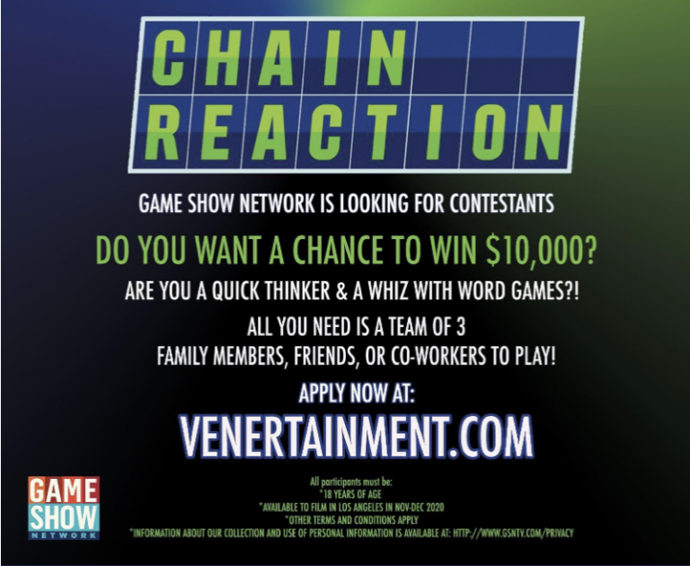 Game Show Network Casting for "Chain Reaction" Revival. Again ...